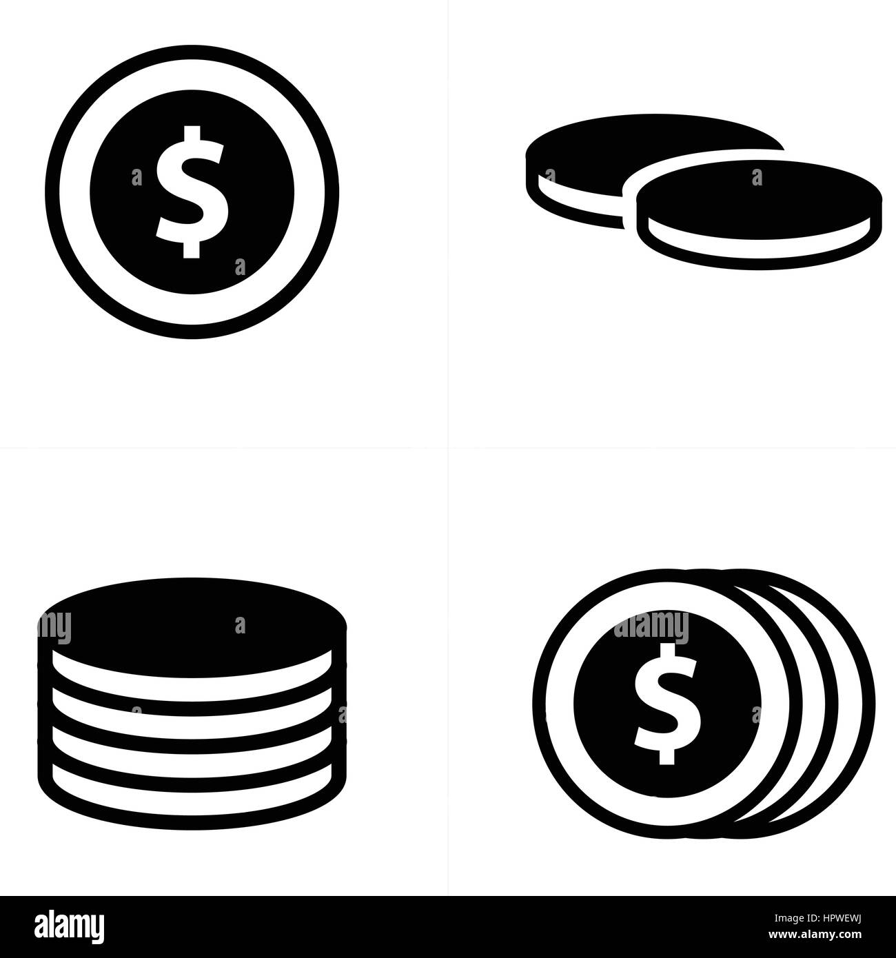 Coins Icons set Stock Vector Image & Art - Alamy