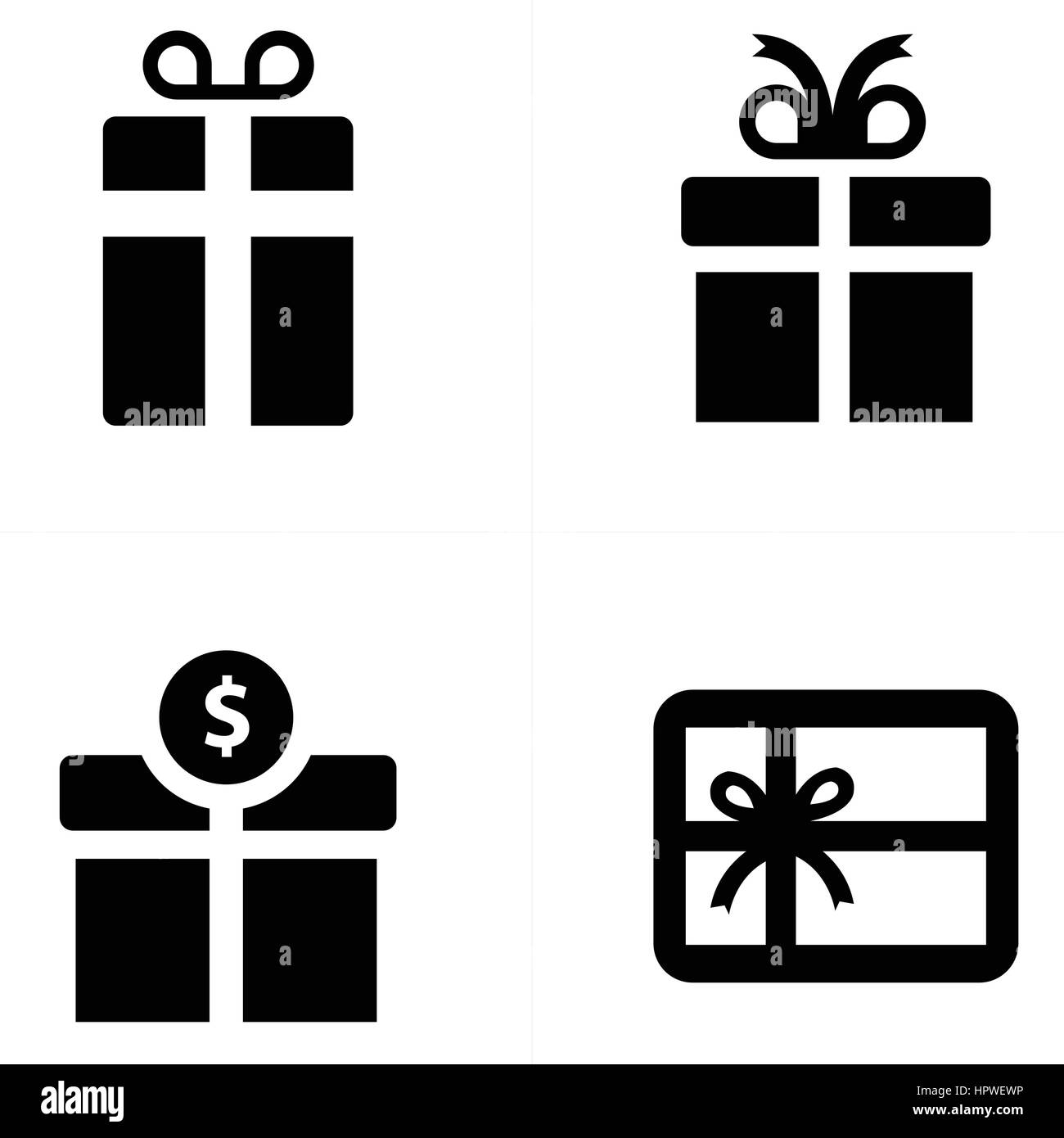 vector black gift icons Stock Vector Image & Art - Alamy