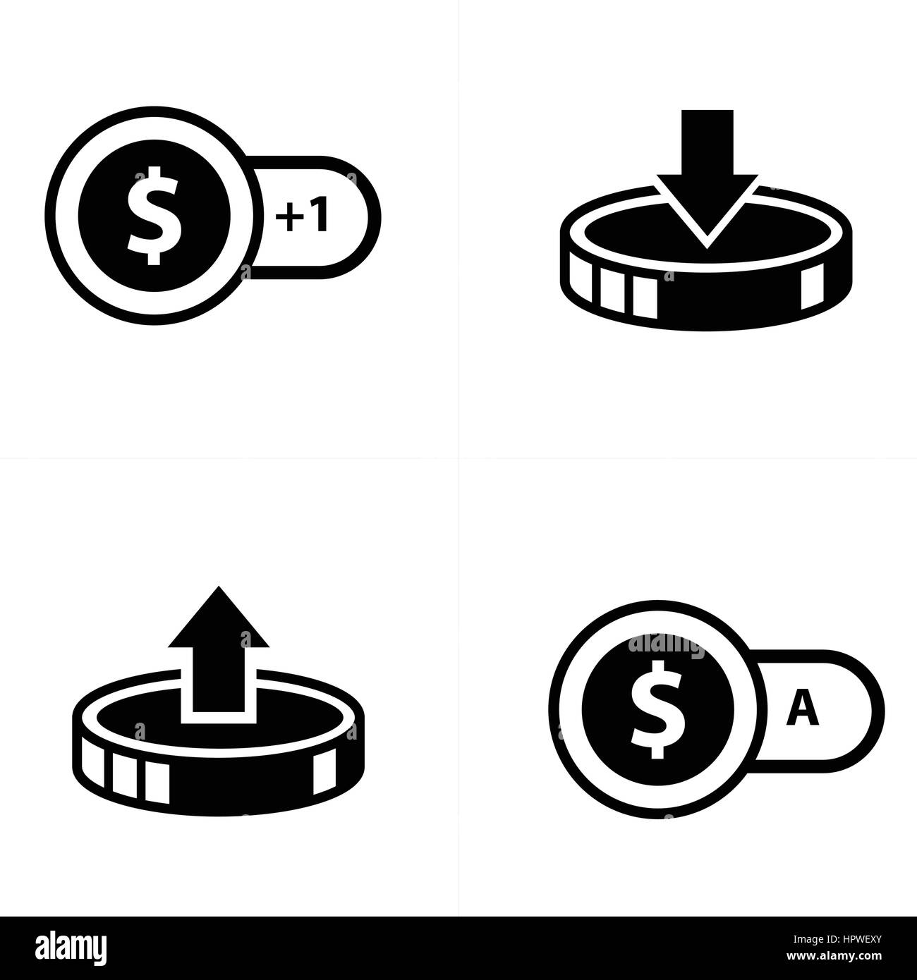 coin and bubbles icon 4 styles Stock Vector Image & Art - Alamy