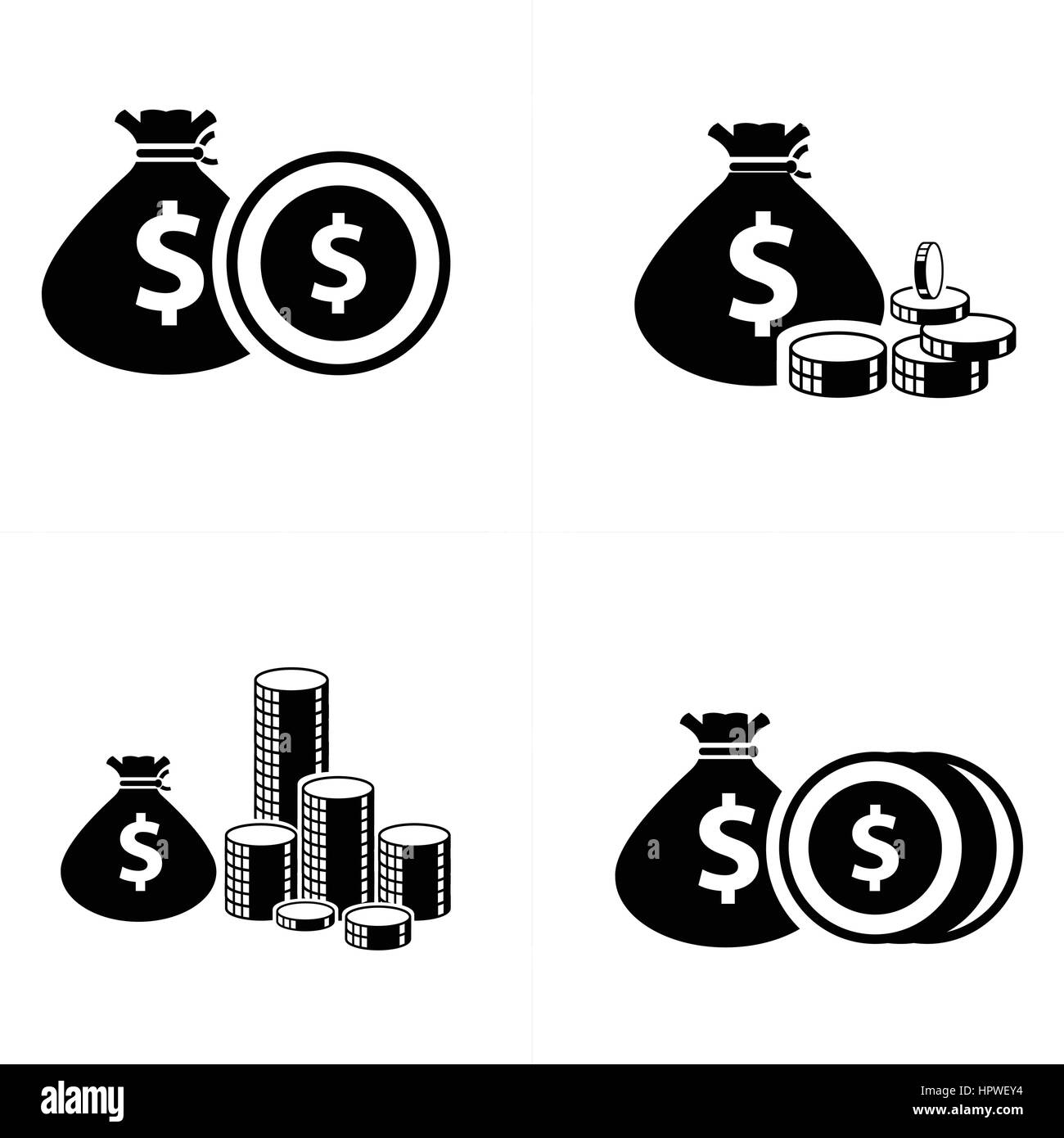 Pile of coins vector vectors Black and White Stock Photos & Images - Alamy