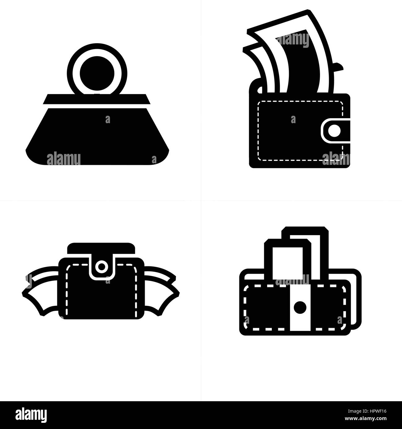 money in Wallet set icon Stock Vector Image & Art - Alamy