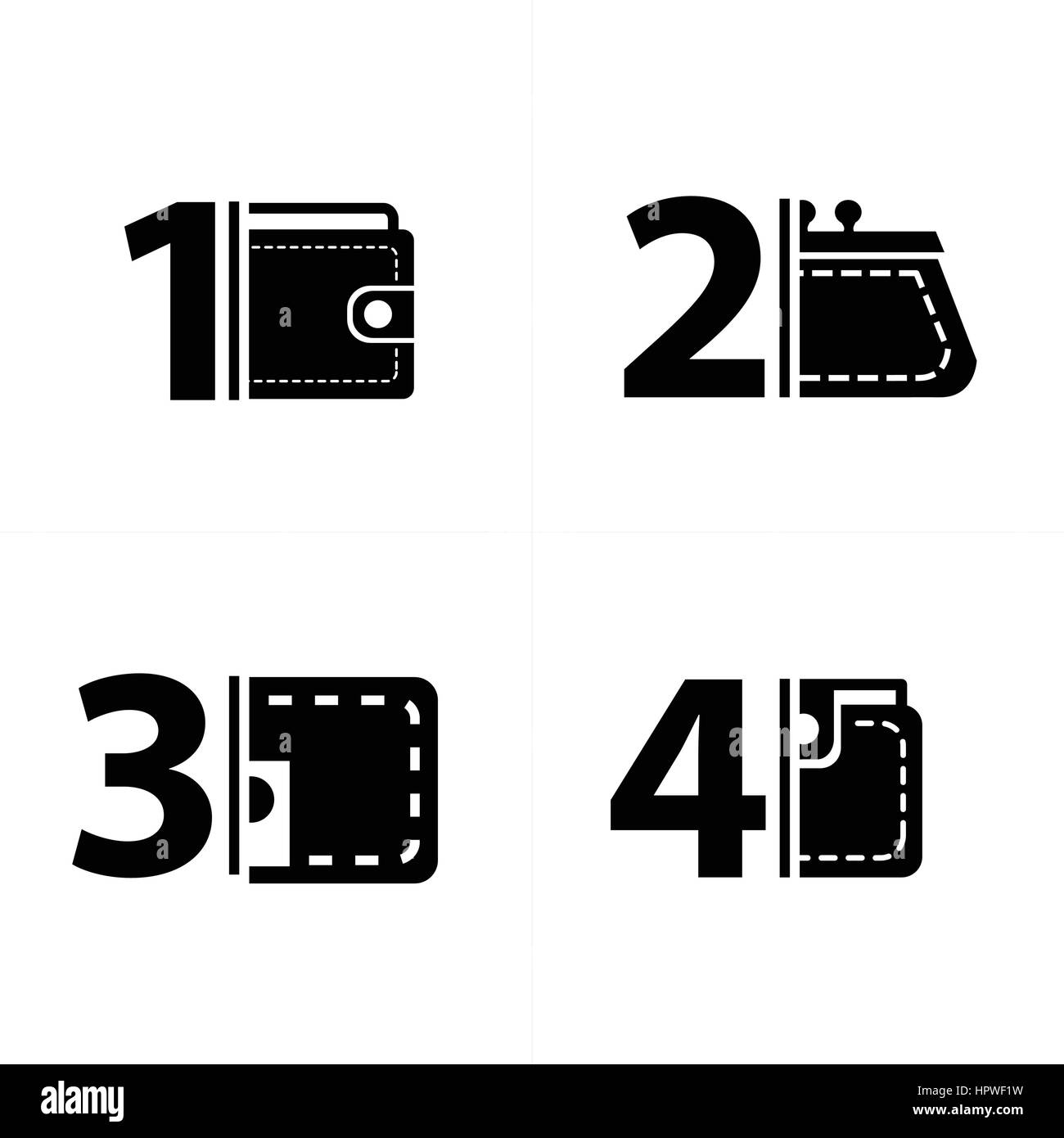 number and Wallet set Stock Vector Image & Art - Alamy