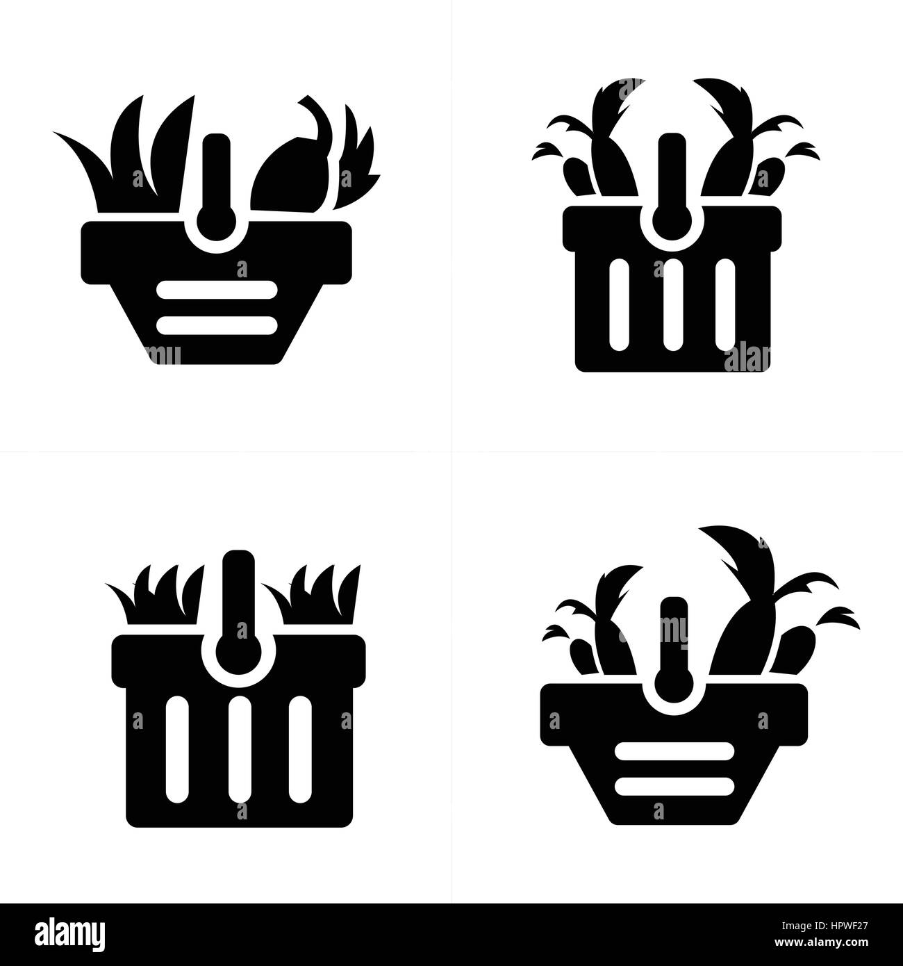 Vegetable and cart Icon Set Stock Vector Image & Art - Alamy