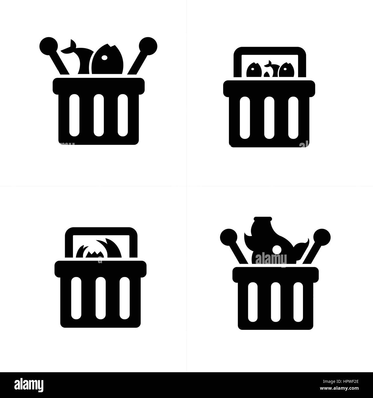 Food cart icon linear Stock Vector Images - Alamy