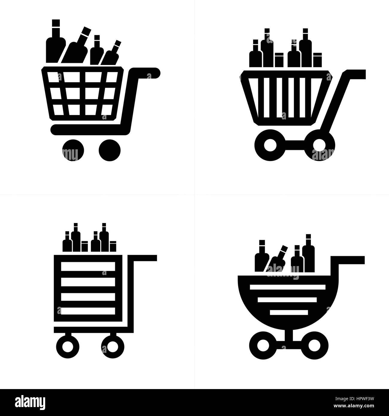 Shopping cart icons drink hi-res stock photography and images - Alamy