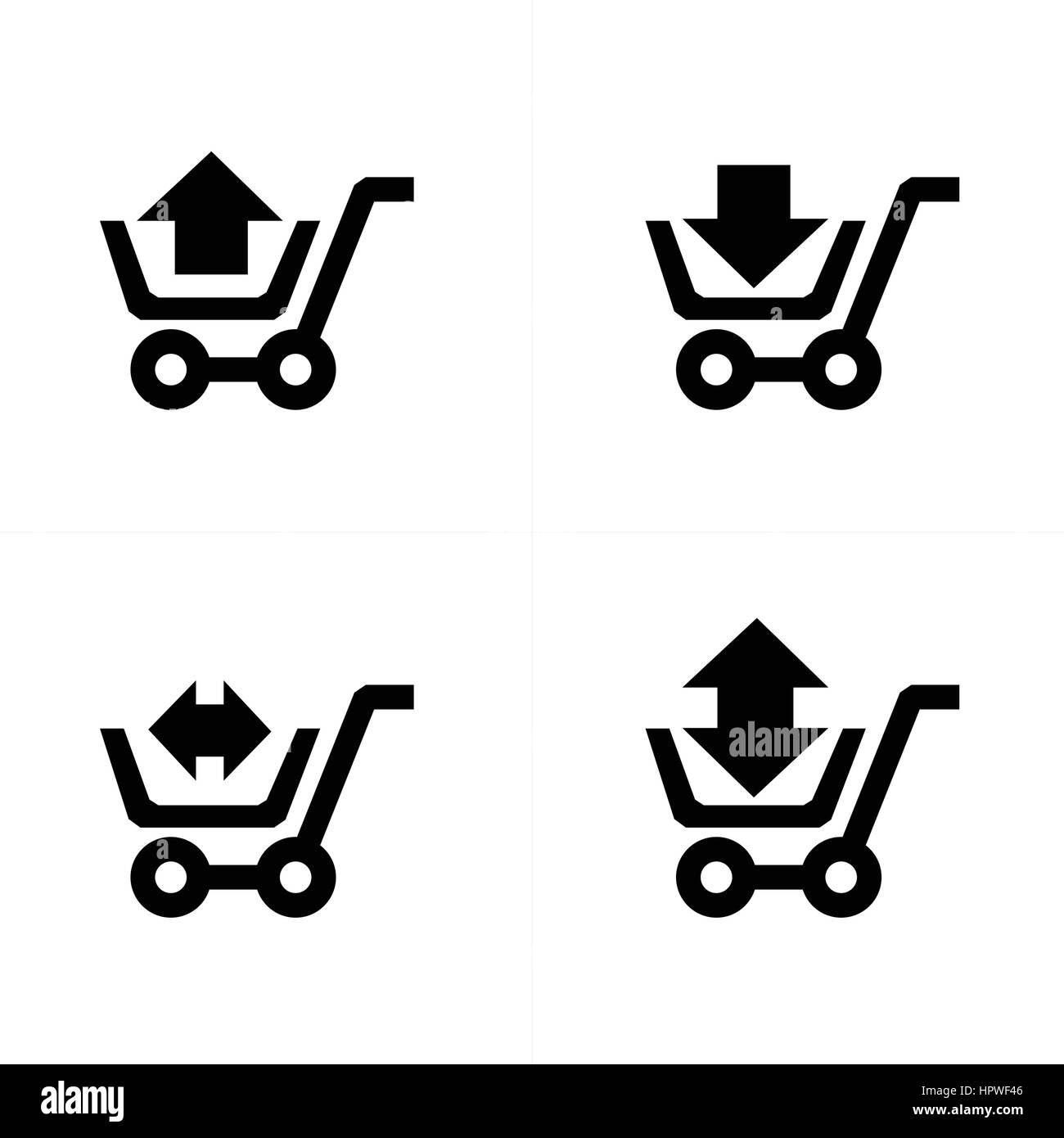 Shopping cart icons and arrow Stock Vector Image & Art - Alamy