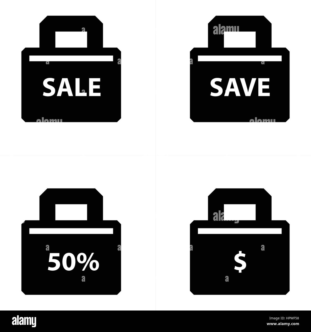 Shopping bags set price Cut Out Stock Images & Pictures - Alamy