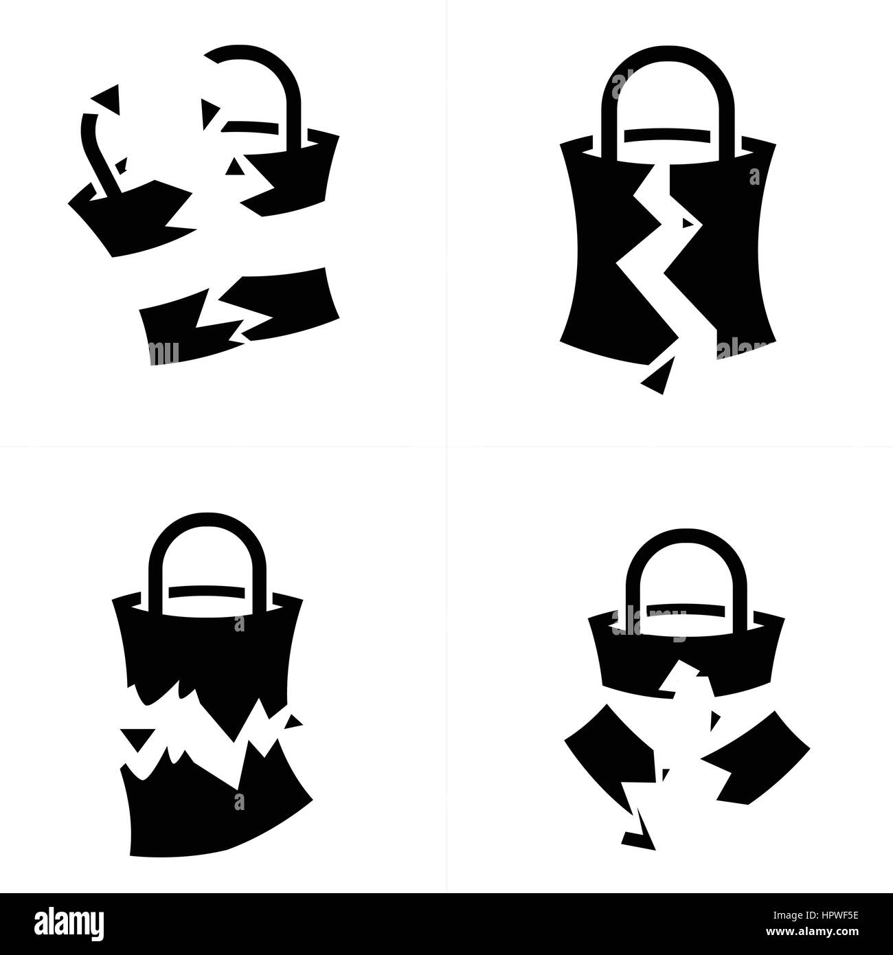 Shopping Bags Set, break style Stock Vector Image & Art - Alamy
