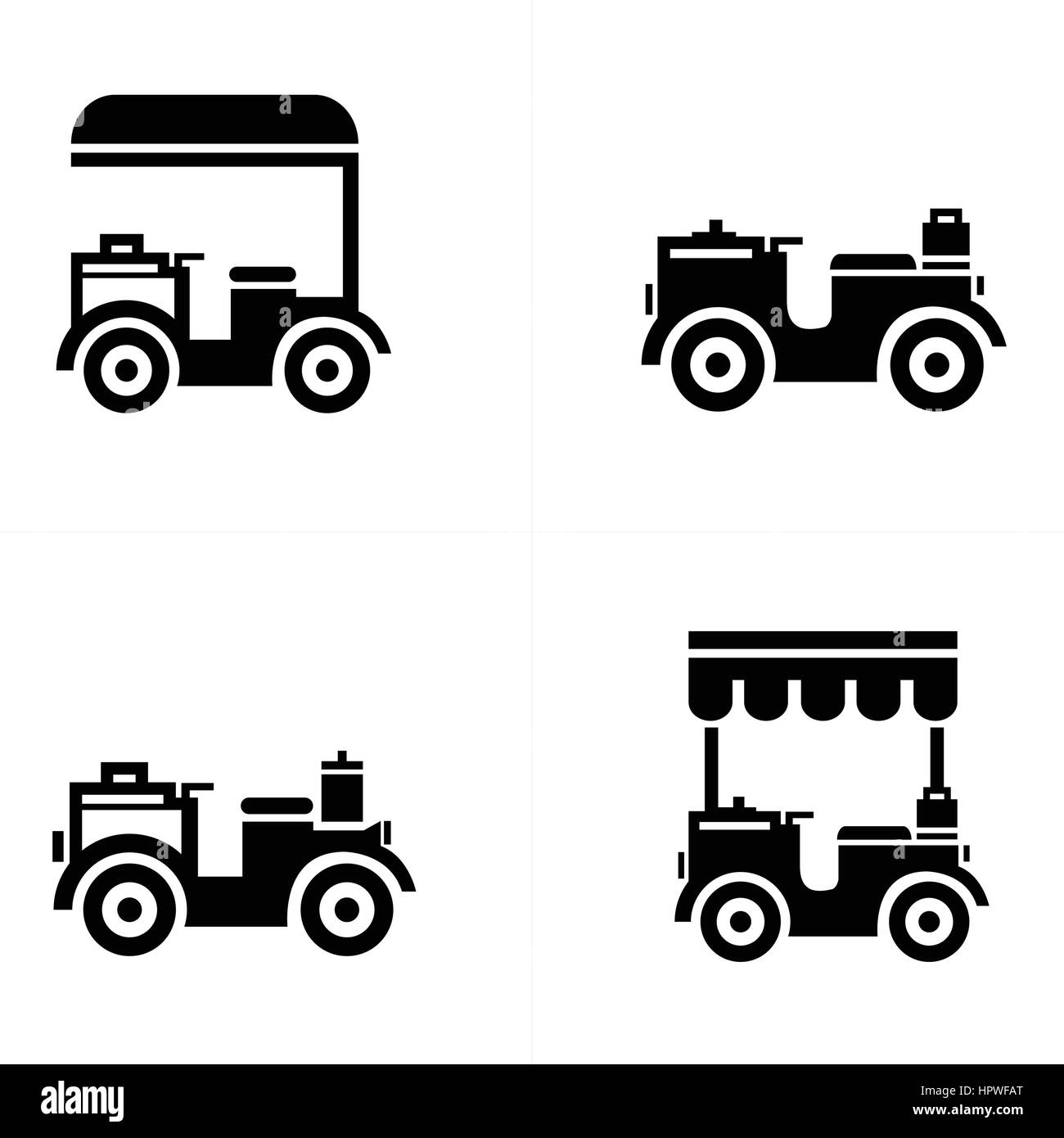 Mobile food motorcycle icons Stock Vector Image & Art - Alamy