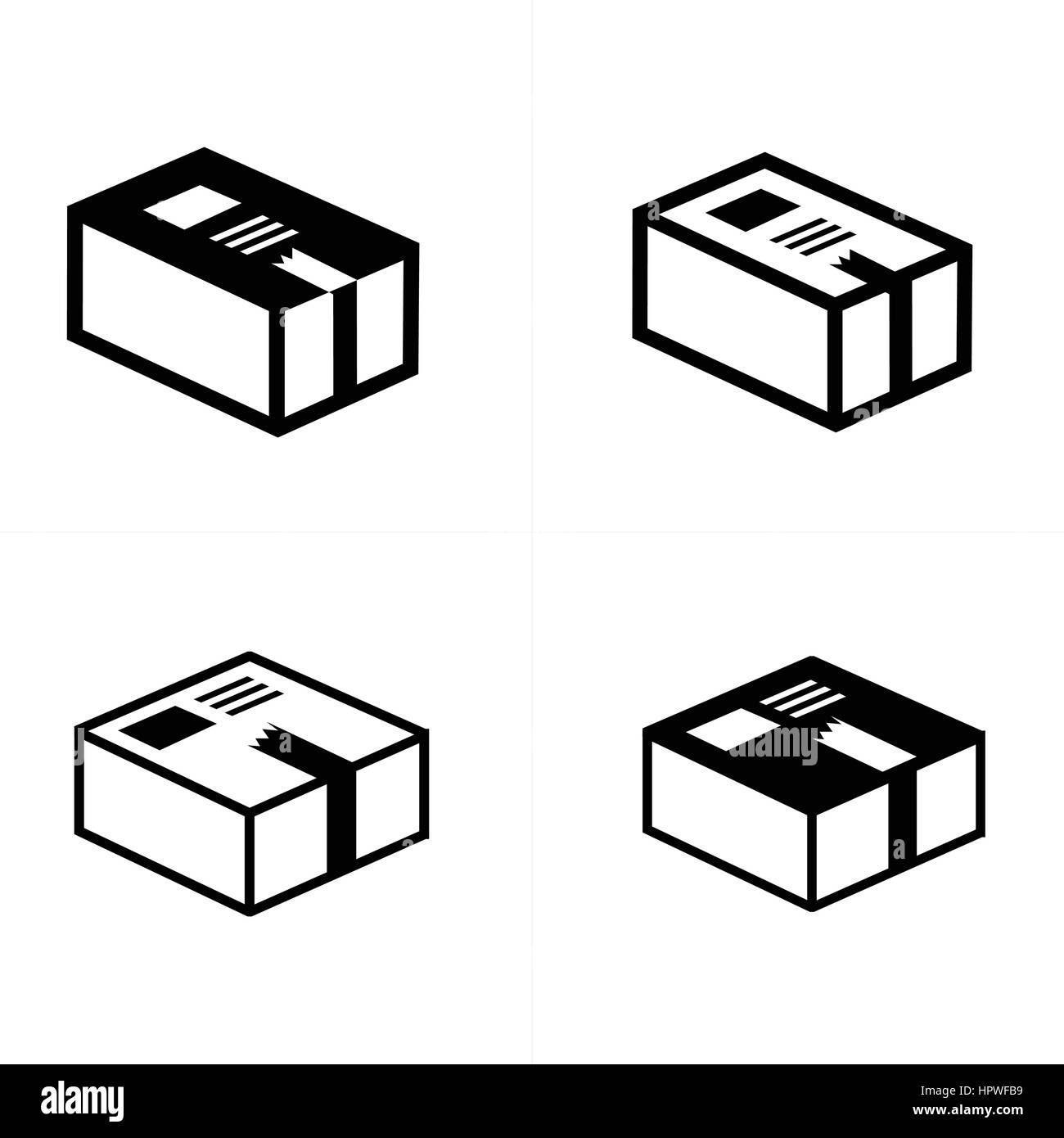 parcel box icons set Stock Vector Image & Art - Alamy