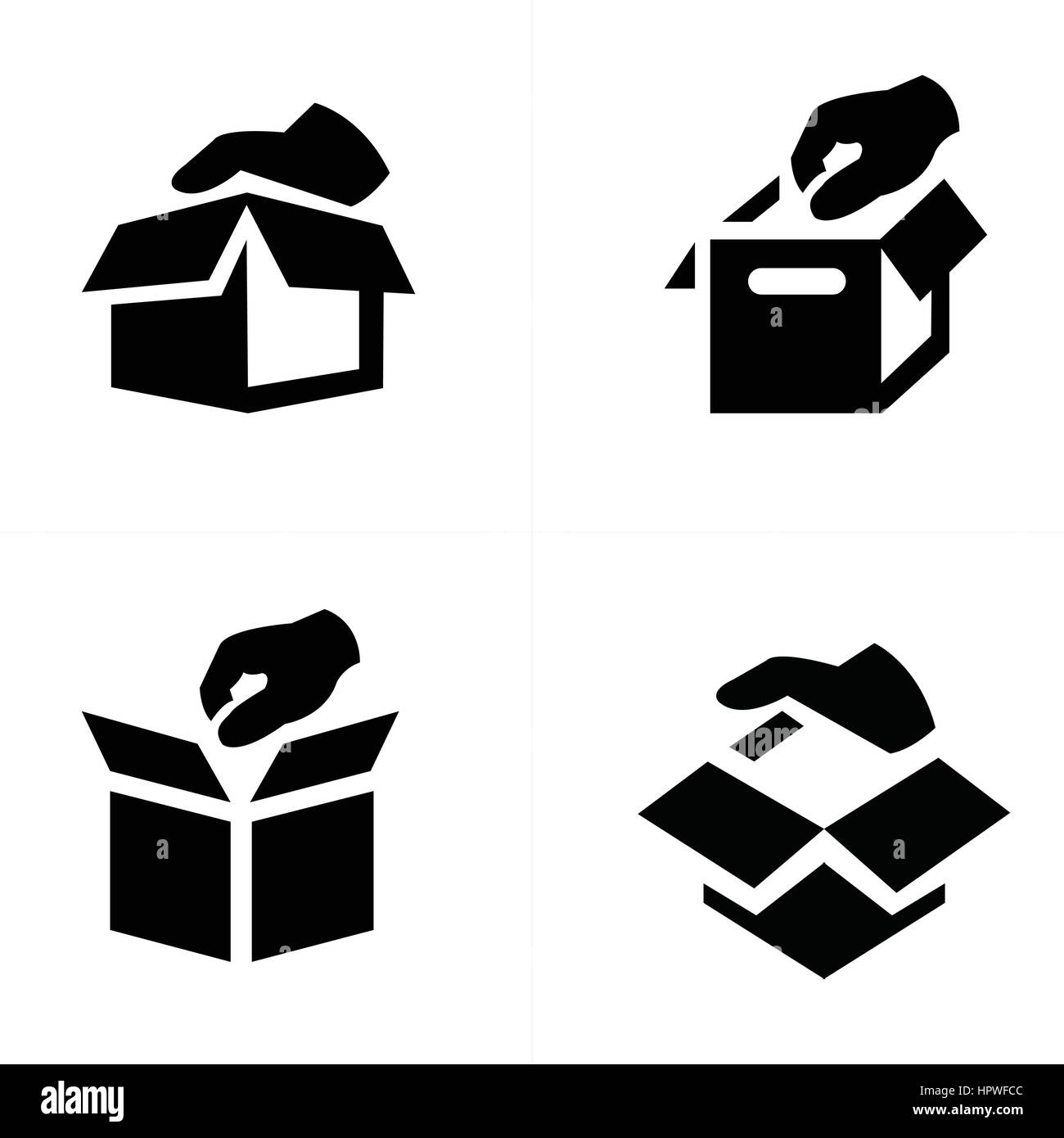 Cardboard box on hand Stock Vector Images - Alamy