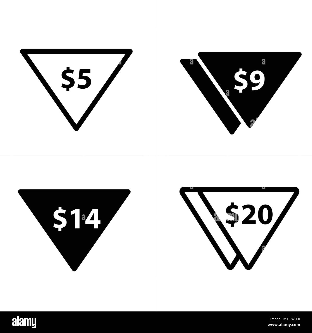 Price label set triangle style Stock Vector Image & Art - Alamy