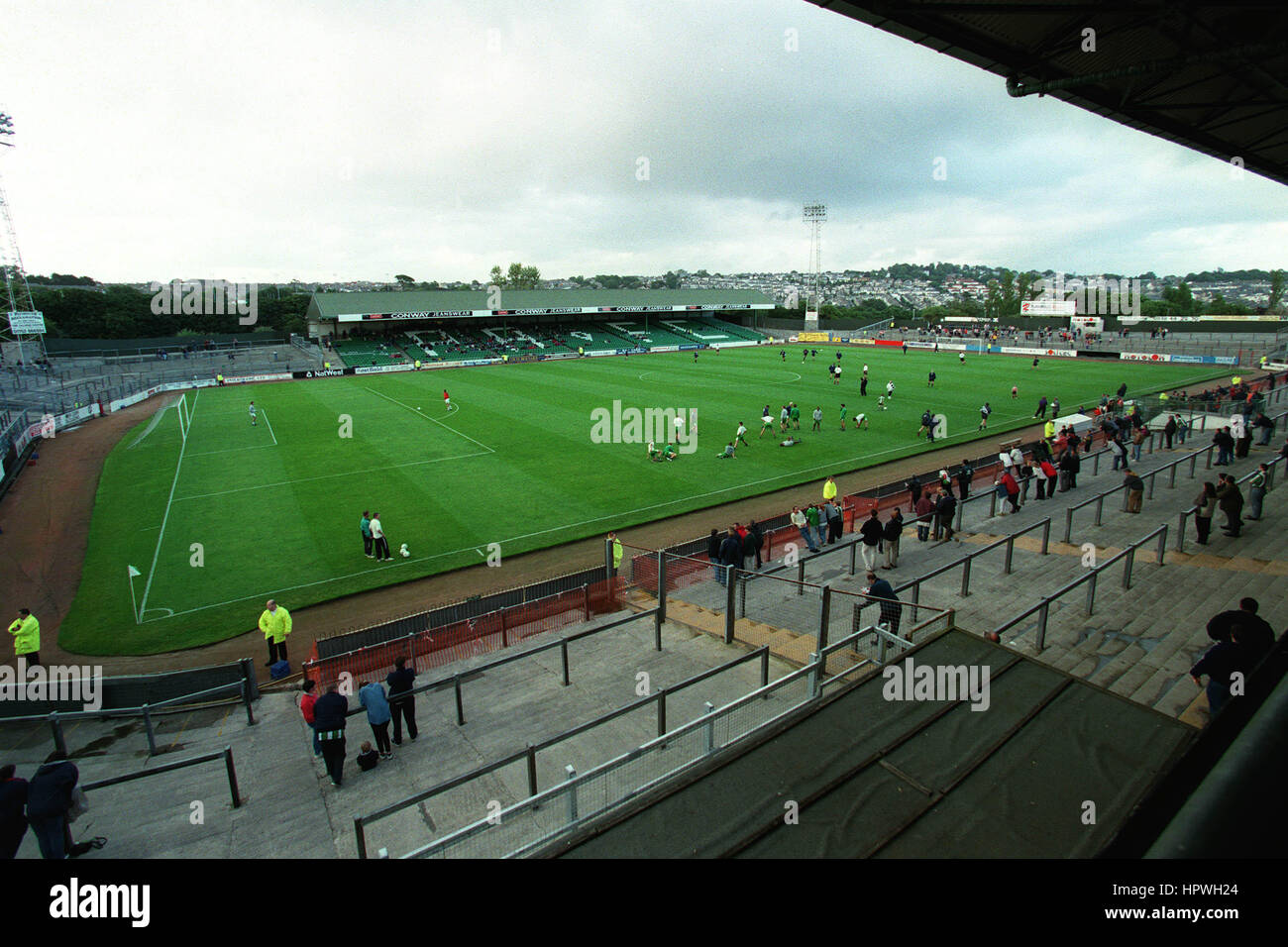 HOME PARK FOOTBALL STADIUM PLYMOUTH ARGYLE FC 26 July 1998 Stock Photo ...