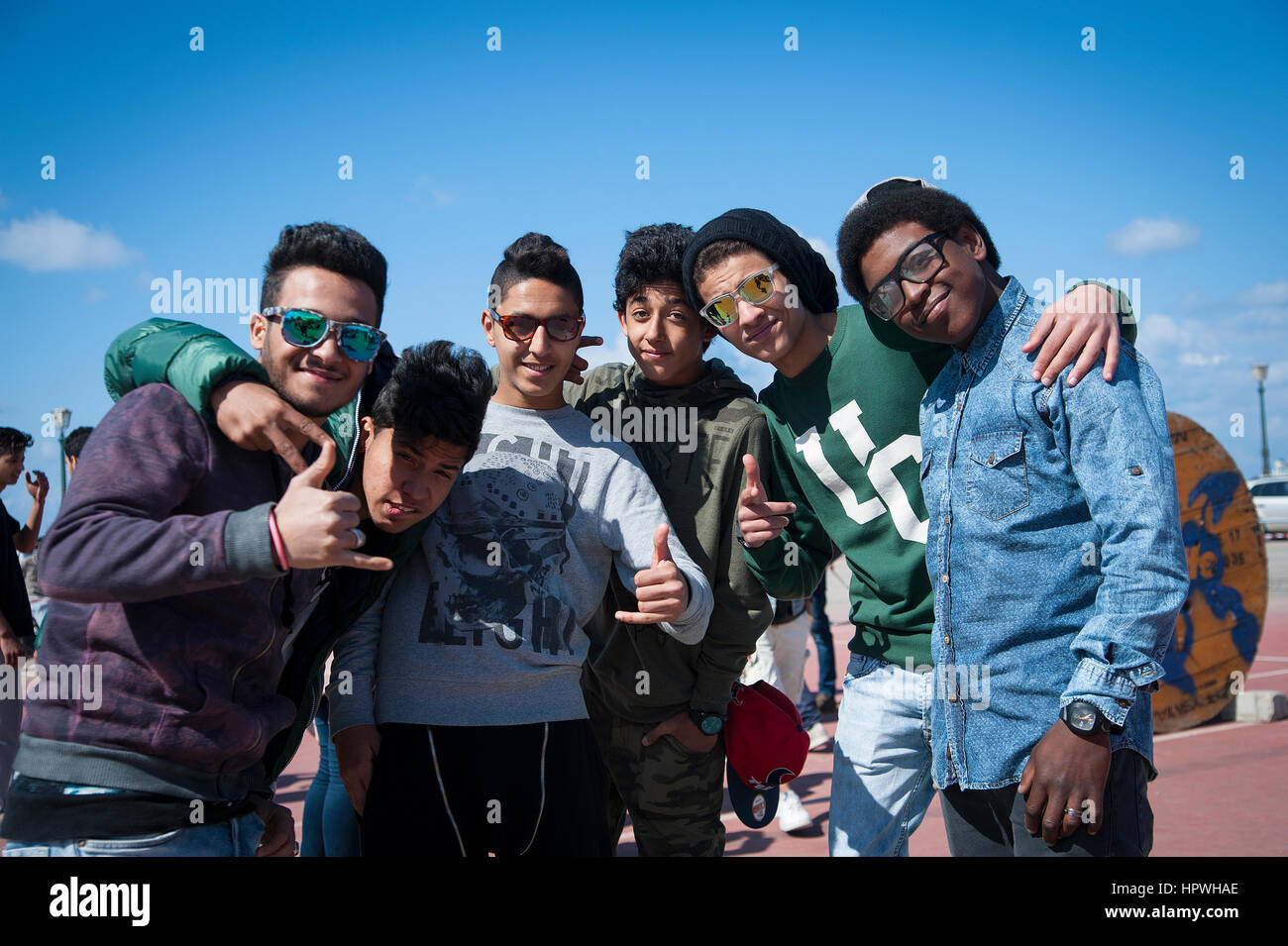 Libya, Tripoli: Young guys breakdance at an open air dance and parkour ...