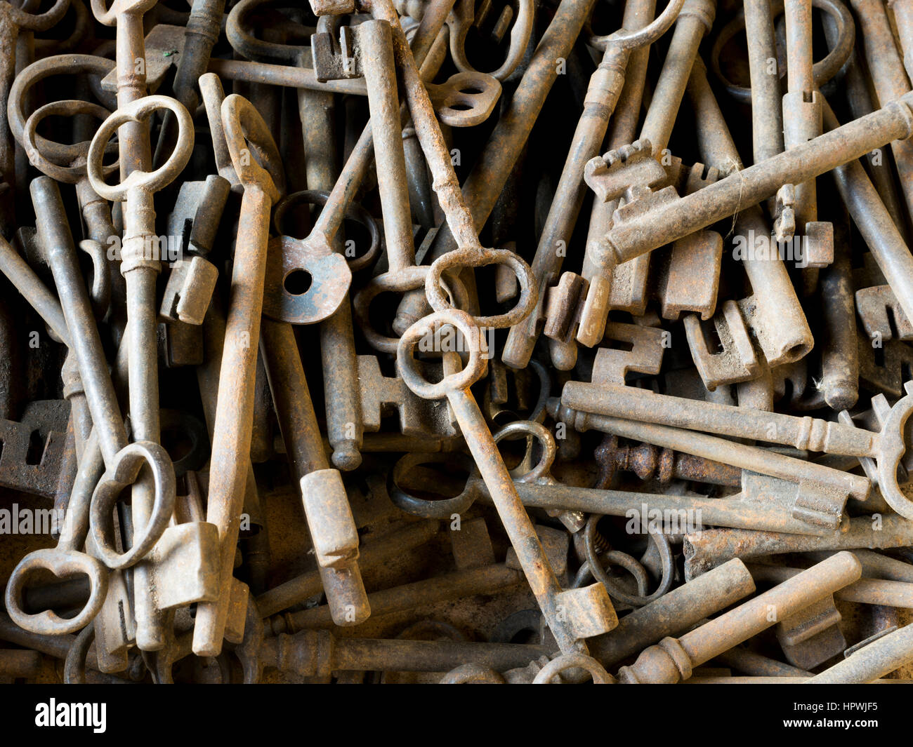 Old and rusty skeleton keys Stock Photo - Alamy