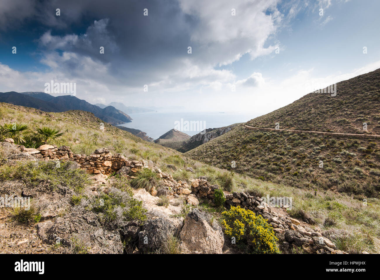 Wilderness in hills on Spanish Coast in Murcia Stock Photo - Alamy