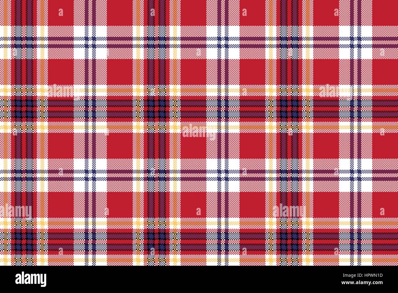 Red Plaid Seamless Fabric Texture Vector Illustration Stock Vector