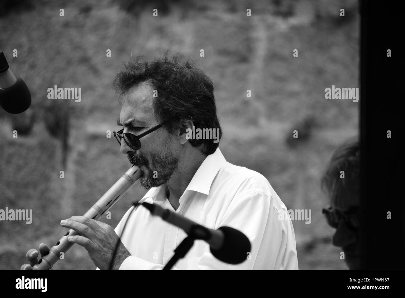 Musician with the recorder Stock Photo - Alamy