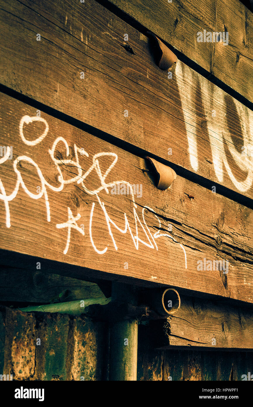 Abstract background of horizontal wooden construction planks with ...