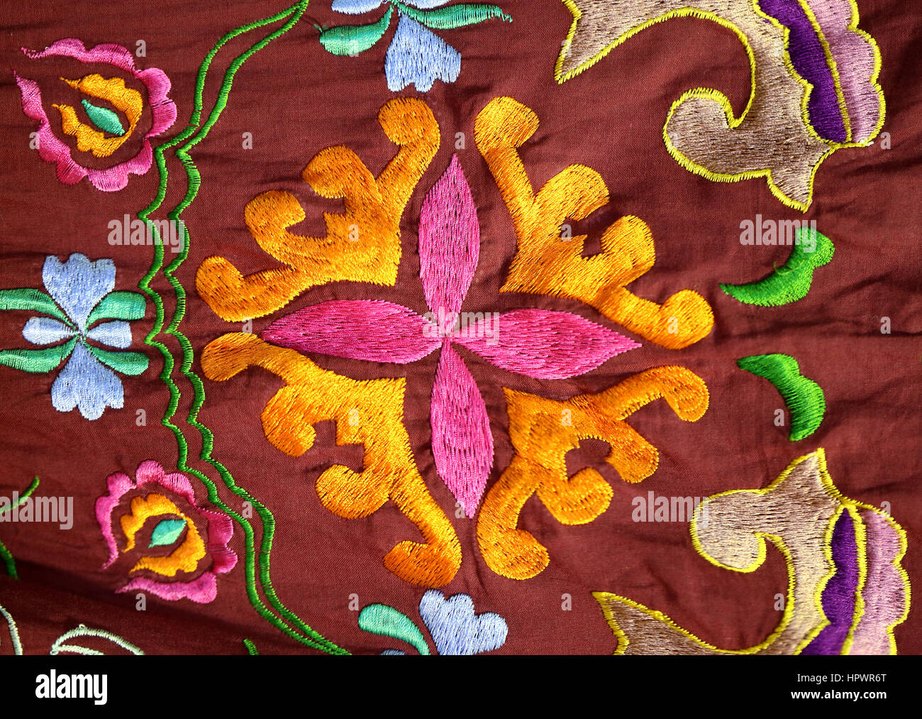Beautiful embroidery on the fabric photographed close-up Stock Photo ...