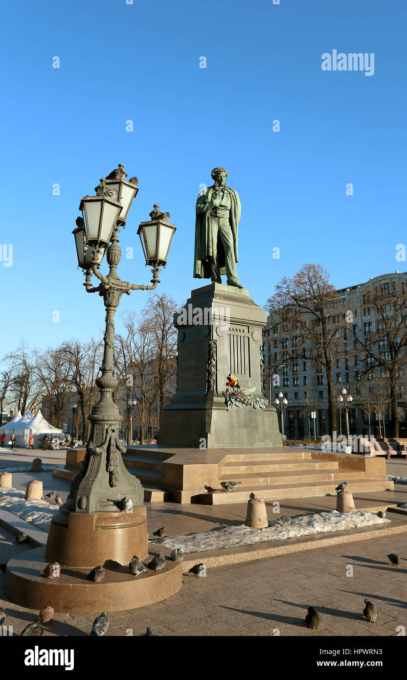 beautiful monument to Alexander Pushkin in Moscow Stock Photo - Alamy