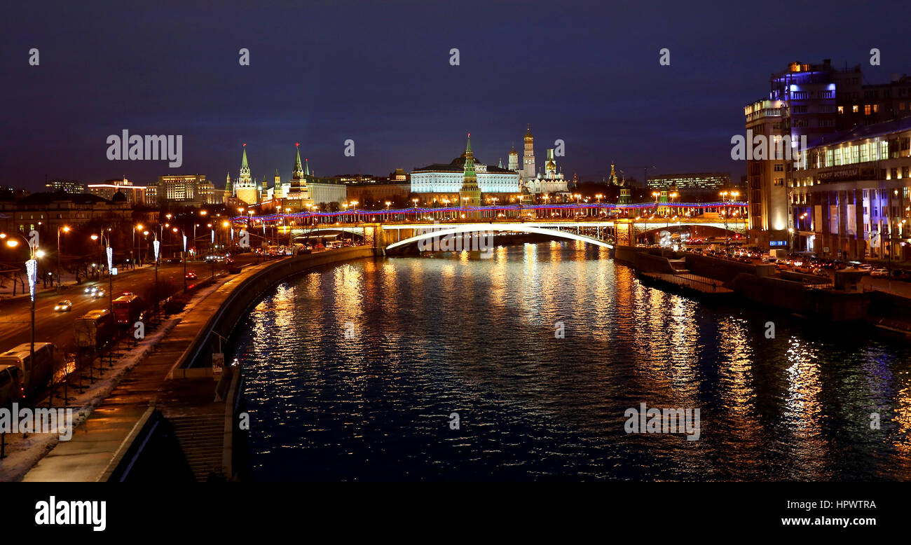Beautiful evening landscape of the Moscow Kremlin Stock Photo - Alamy