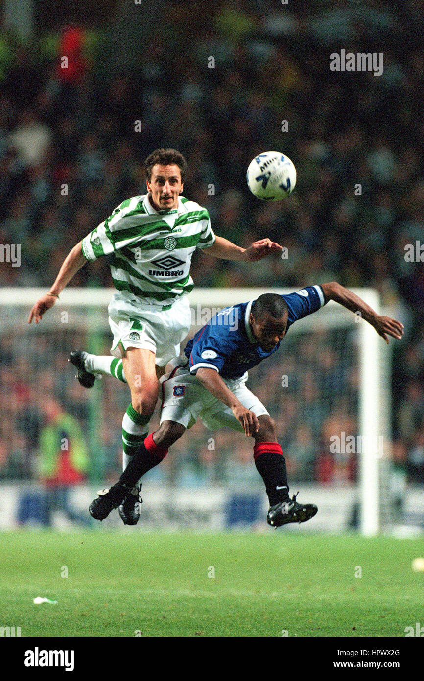 ROD WALLACE & STEPHANE MAHE CELTIC V RANGERS 21 November 1998 Stock ...
