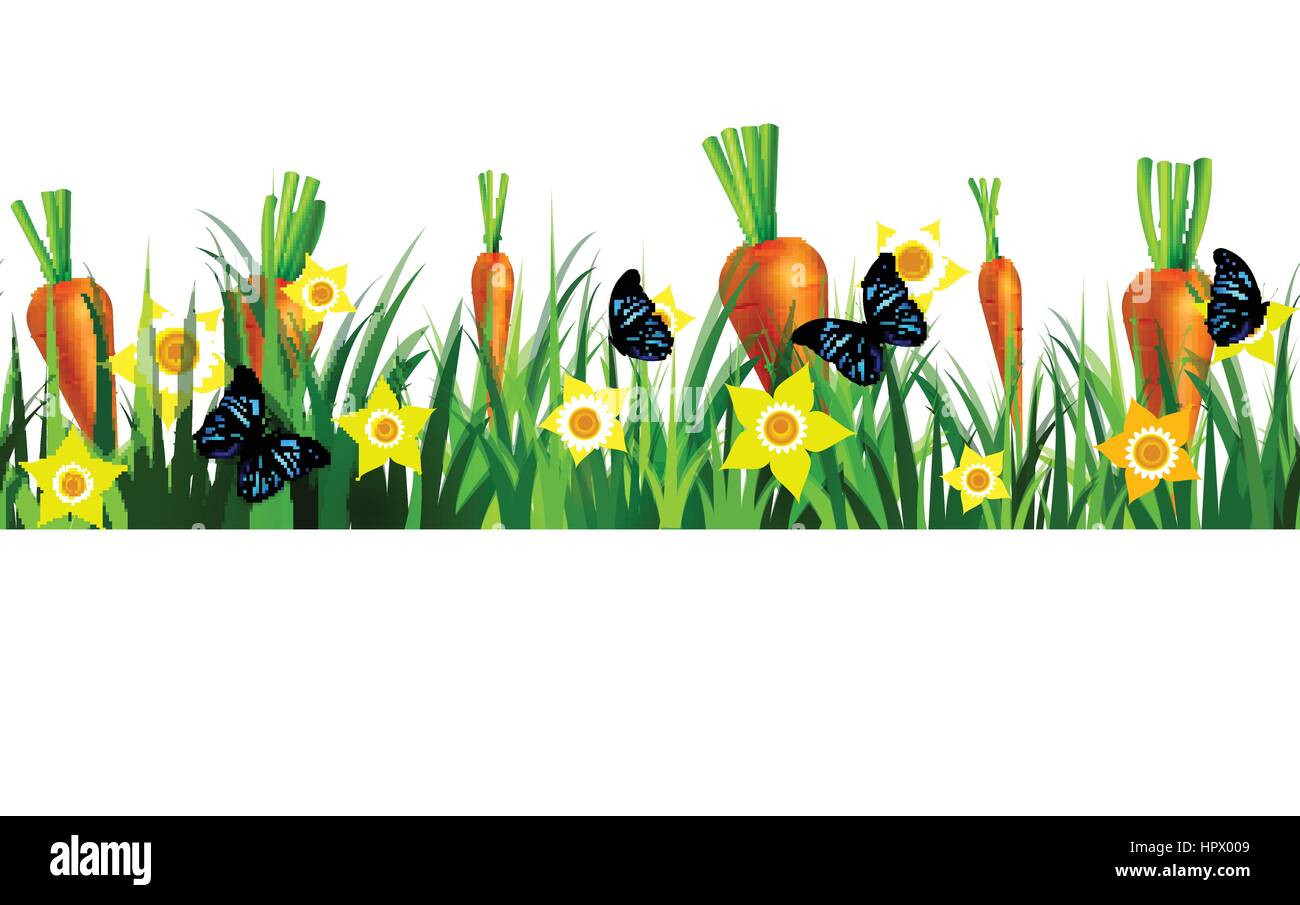 Bunny in grass sunny Stock Vector Images - Alamy