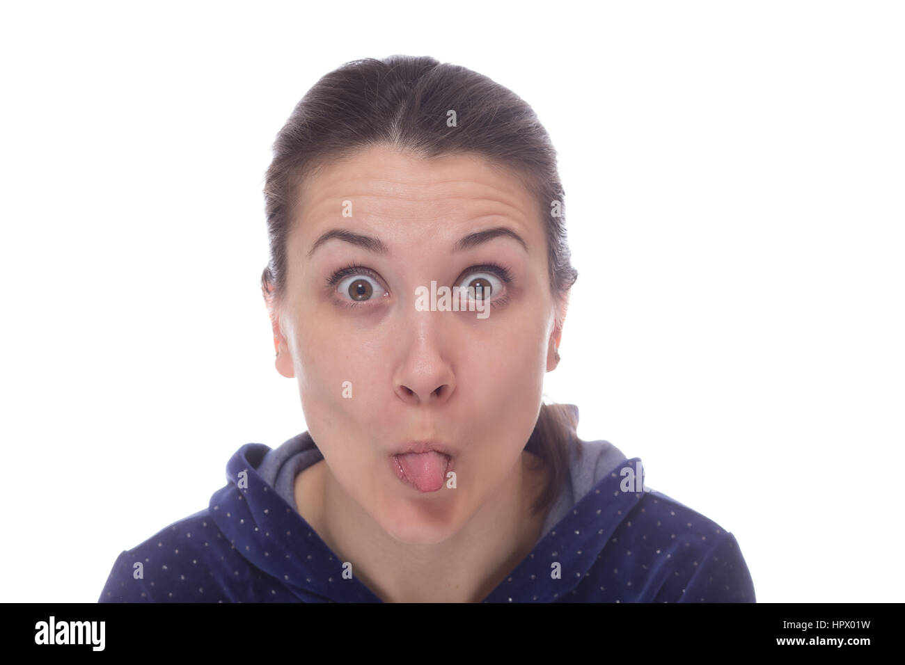 Woman stick out tongue hi-res stock photography and images - Alamy