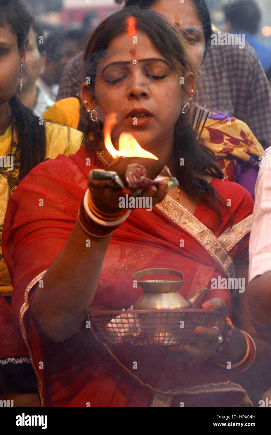 Indian Hindu devotee busy worships Lord Shiva on the occasion of Maha ...