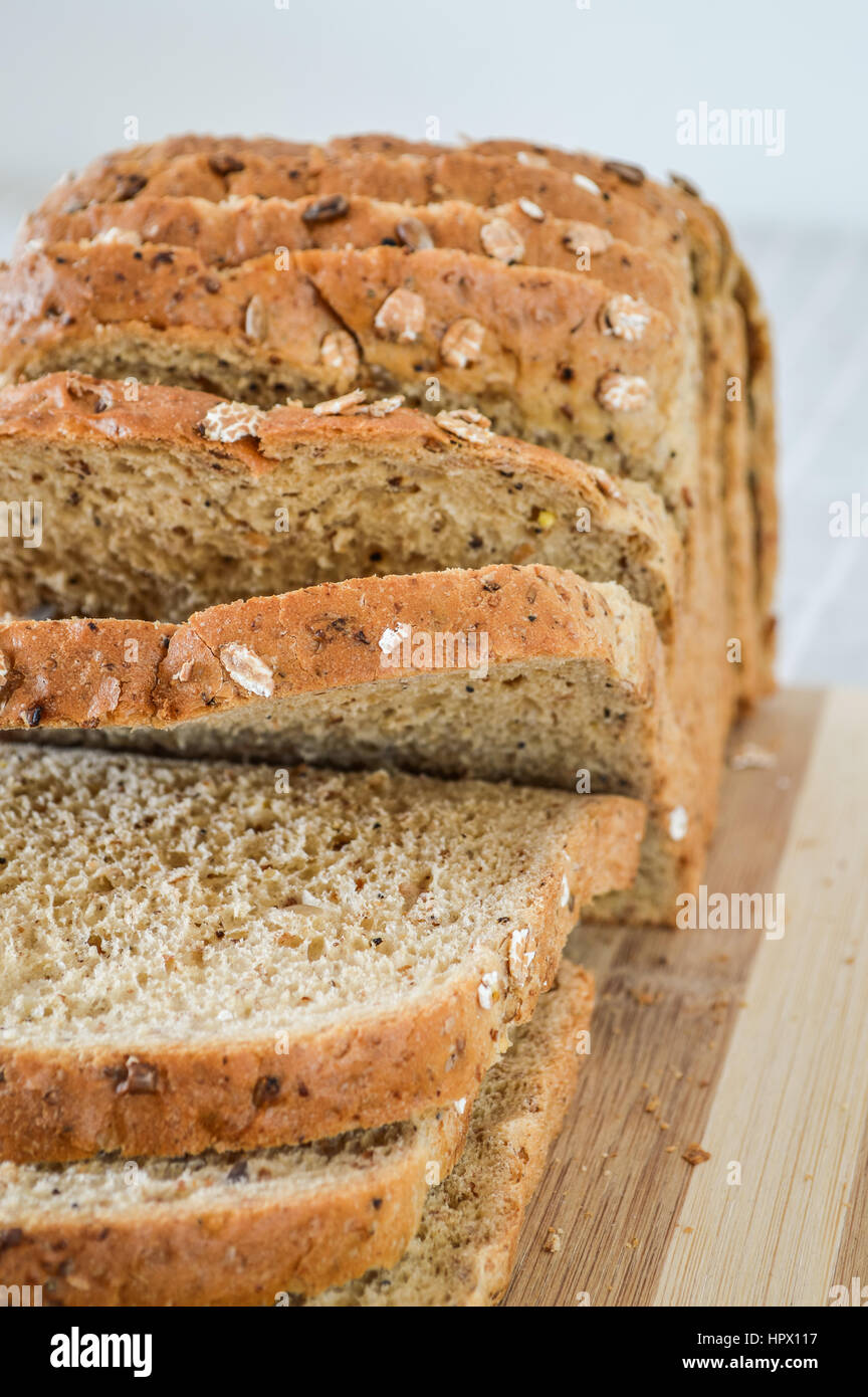 Sliced Multi Grain Bread closeup Stock Photo - Alamy