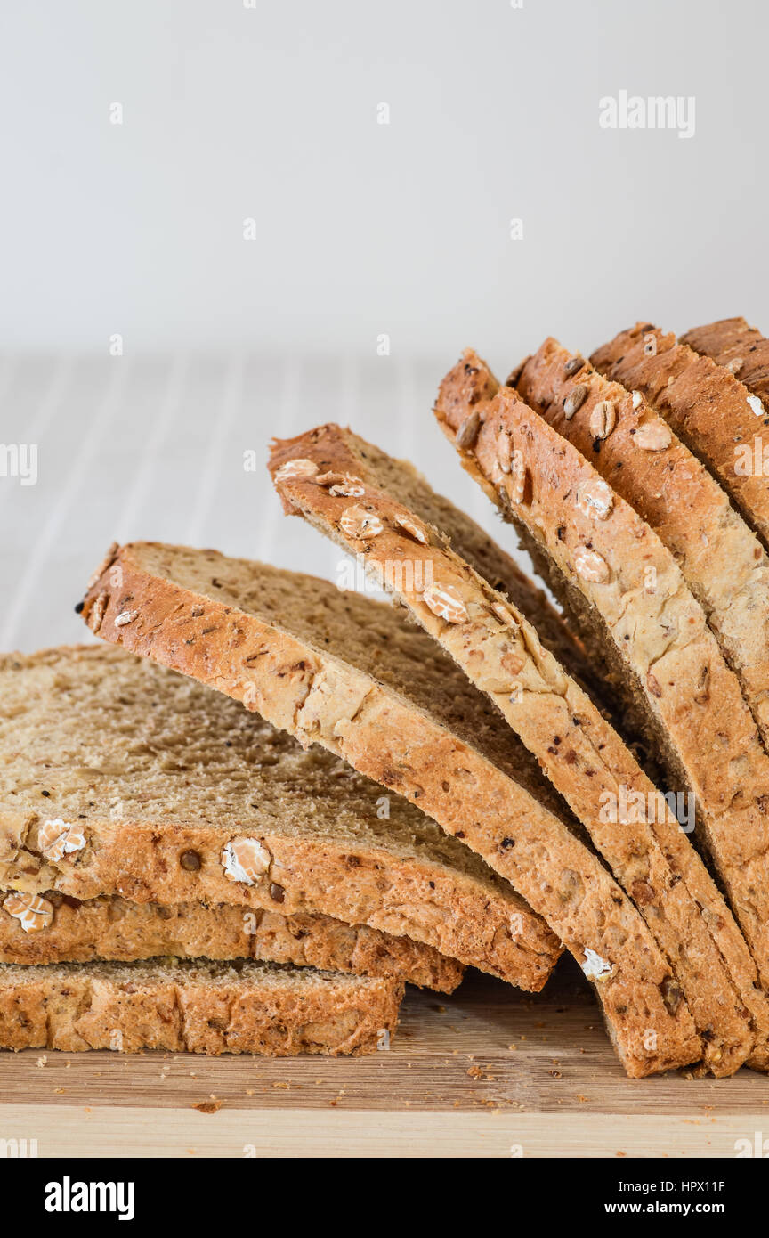 Sliced Multi Grain Bread closeup Stock Photo - Alamy