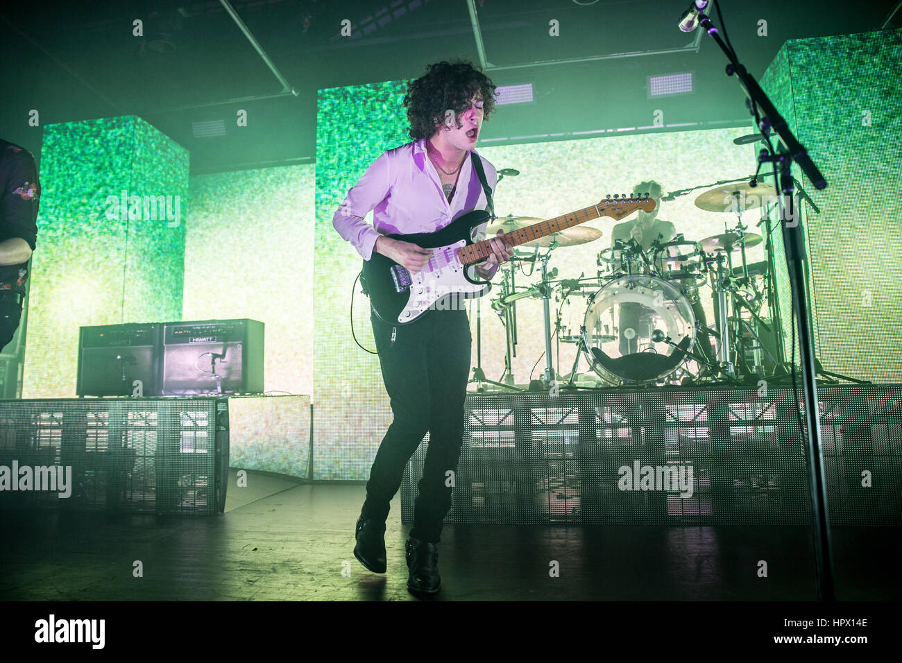 The 1975 - Matty Healy Performing Live In Liverpool Stock Photo - Alamy