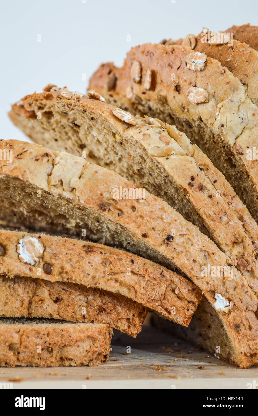 Sliced Multi Grain Bread closeup Stock Photo - Alamy