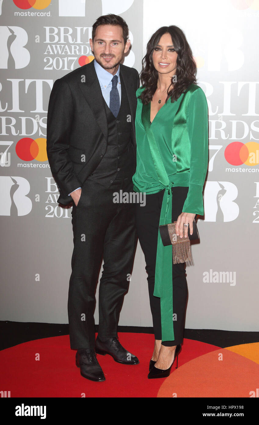 London, UK. Frank Lampard and Christine Bleakley at The BRIT Awards ...