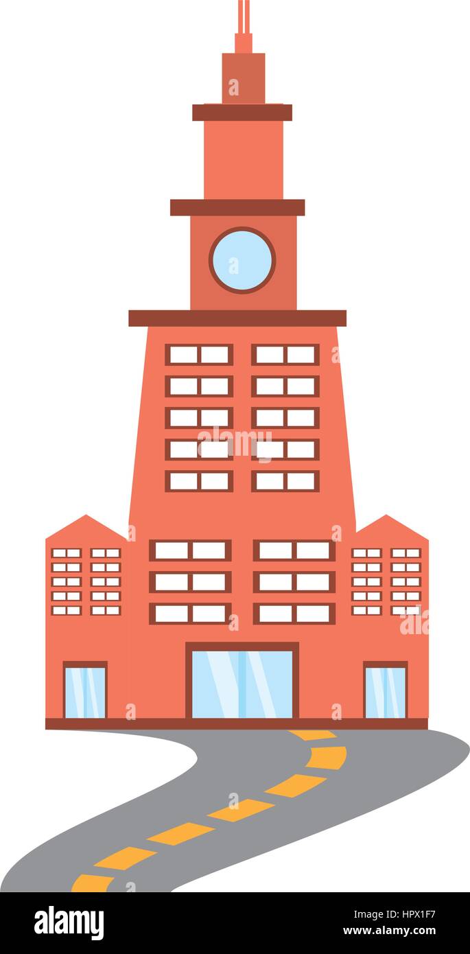 Empty office building by night Stock Vector Images - Alamy