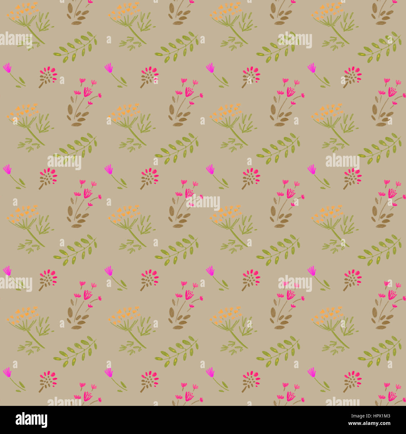 Seamless pattern with cute little flowers Stock Photo - Alamy