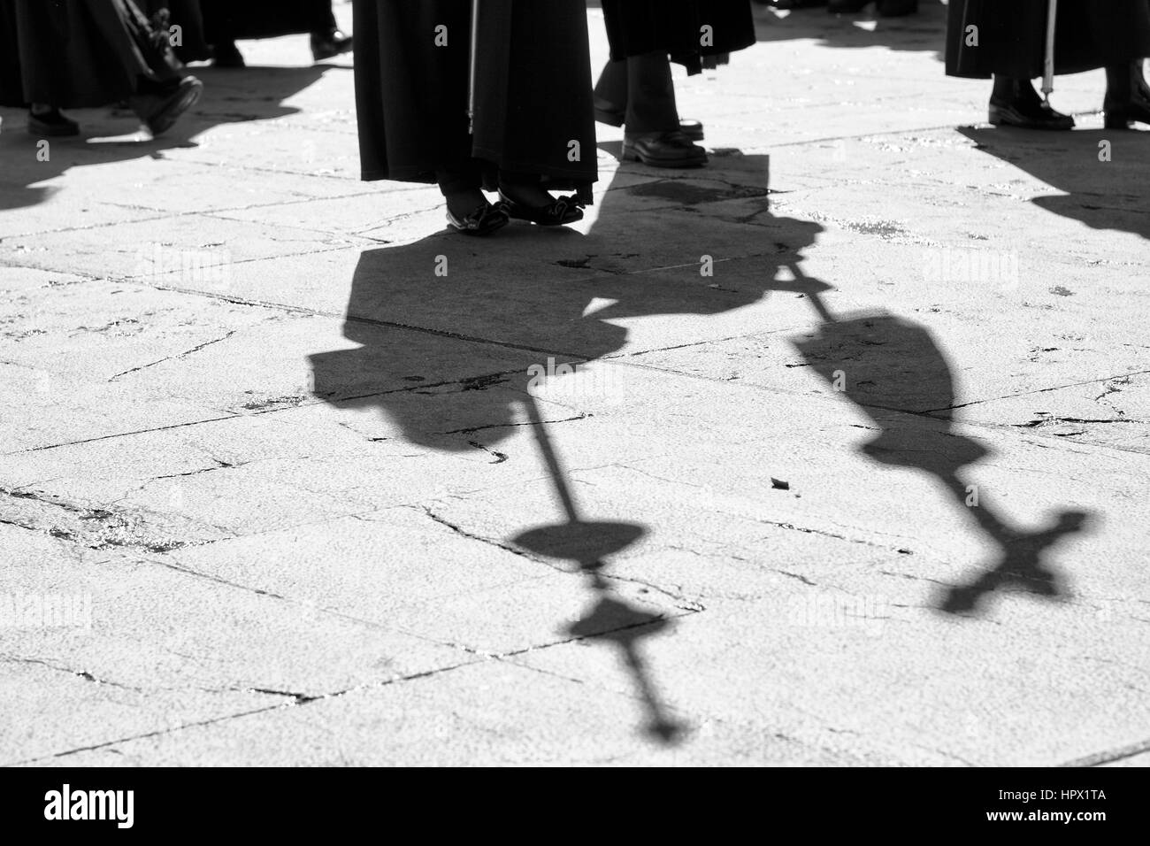 Shadows. Procession. Holy week Stock Photo - Alamy