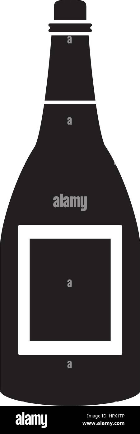 bottle wine alcohol drink pictogram Stock Vector Image & Art - Alamy