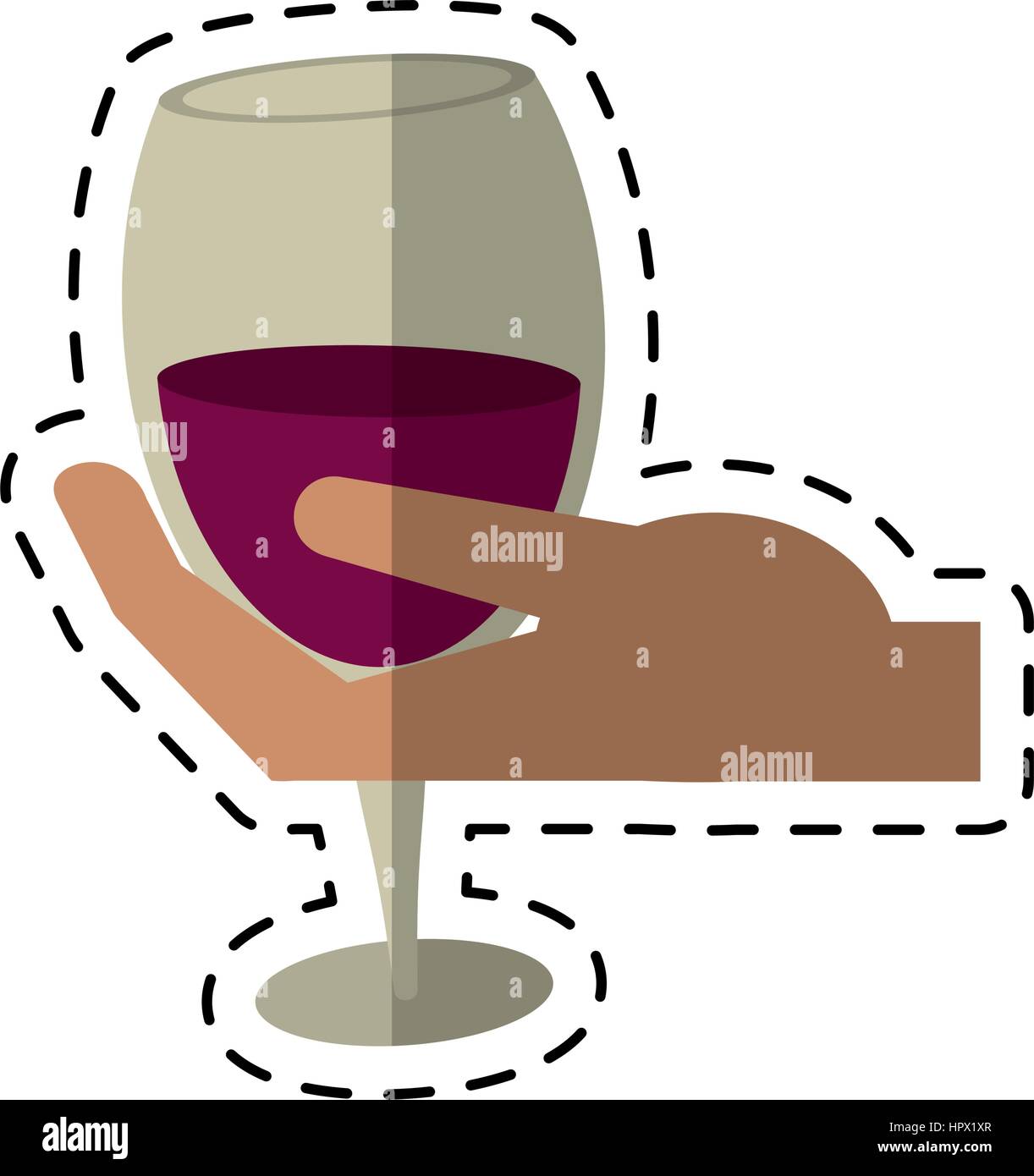 cartoon hand holding glass cup wine Stock Vector Image & Art - Alamy