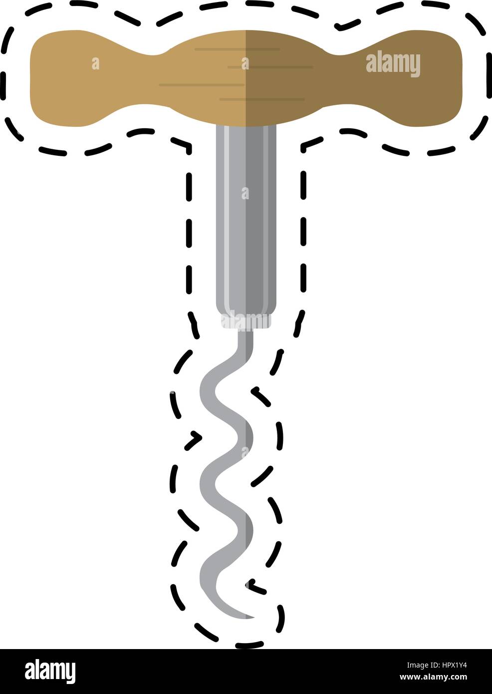 cartoon corkscrew wine handle icon Stock Vector Image & Art - Alamy