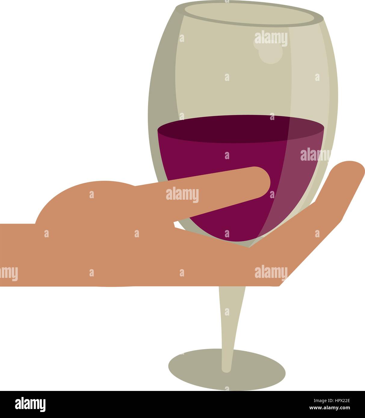 hand holding glass cup wine Stock Vector Image & Art - Alamy