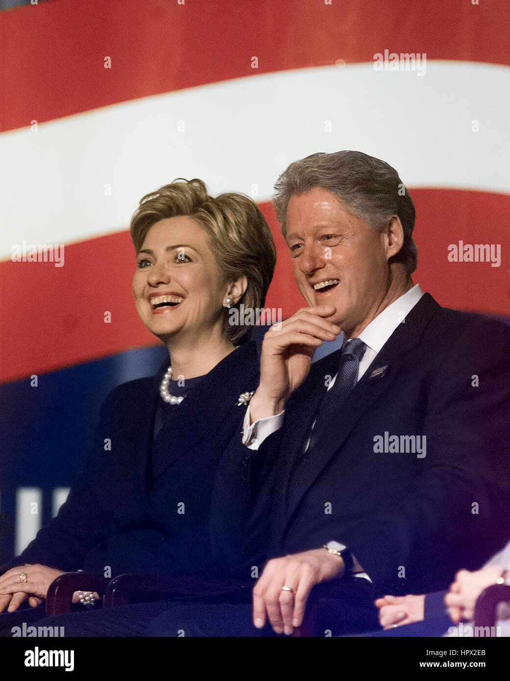First Lady Hillary Clinton and her husband President Bill Clinton at a ...