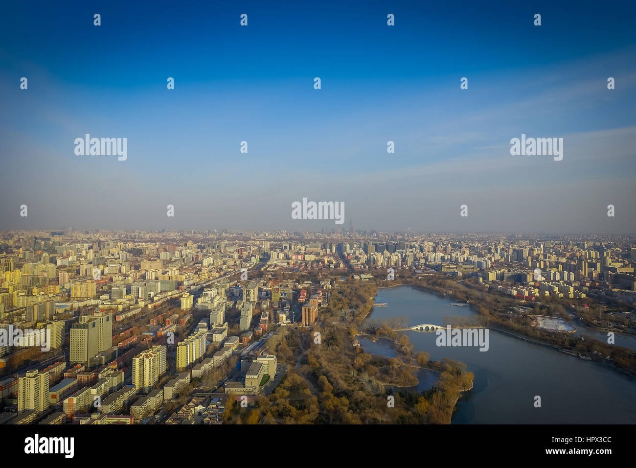BEIJING, CHINA - 29 JANUARY, 2017: Incredible views over capitol city ...