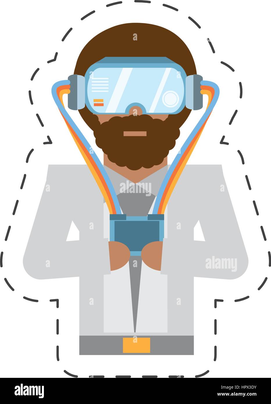 cartoon man with vr goggles control Stock Vector Image & Art - Alamy