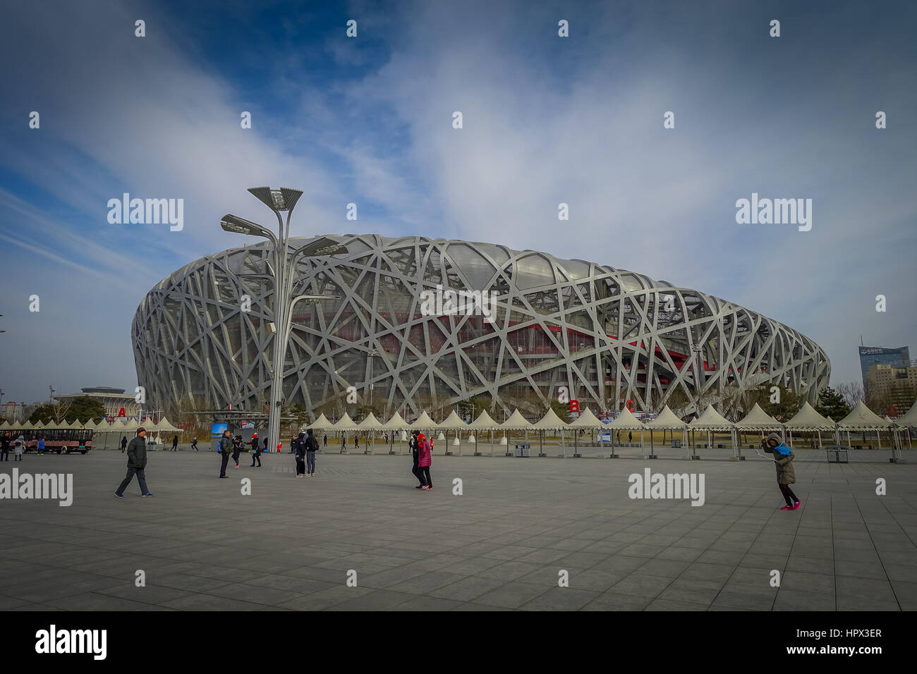 BEIJING, CHINA - 29 JANUARY, 2017: Spectacular birds nest stadium ...