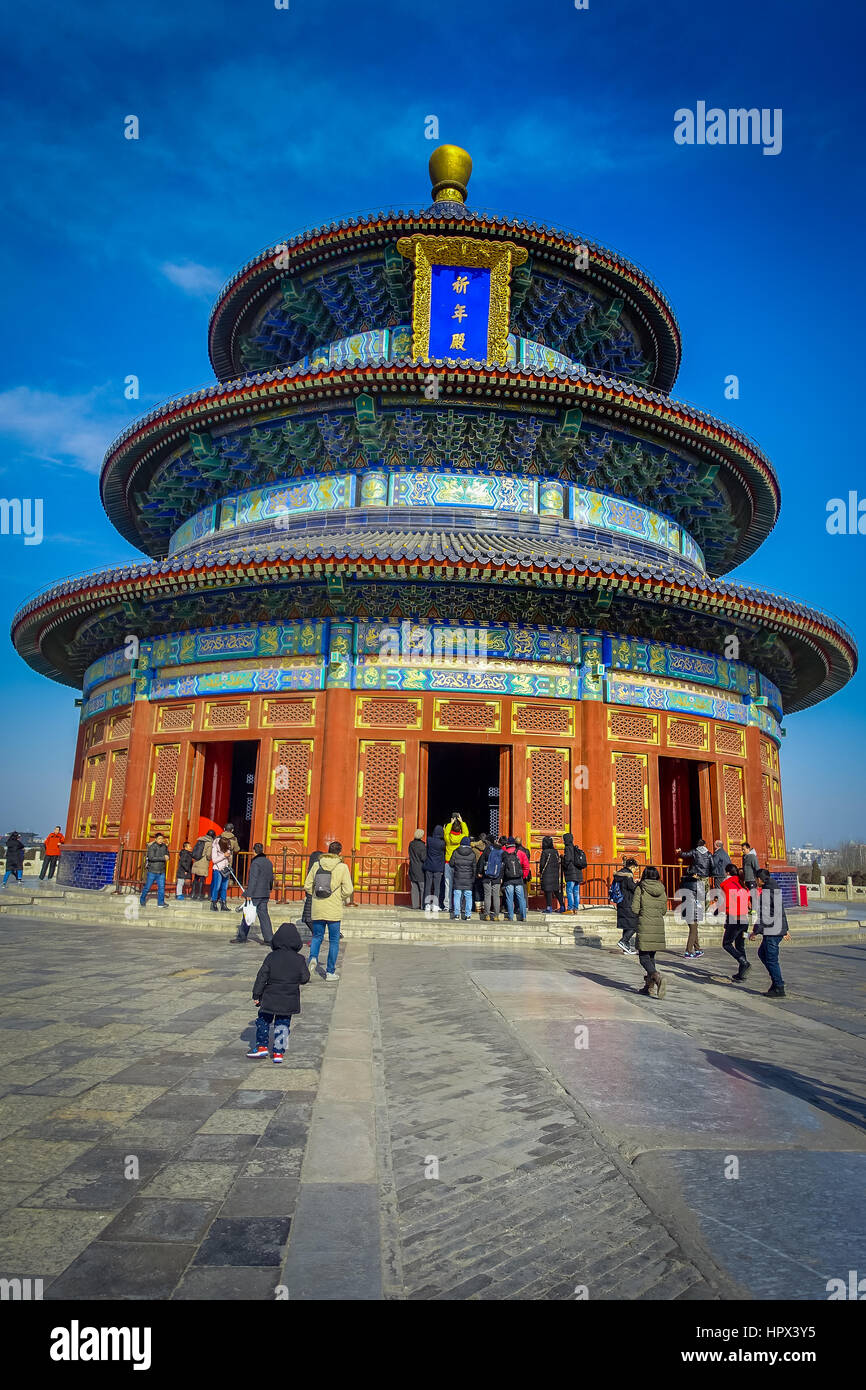 BEIJING, CHINA - 29 JANUARY, 2017: Temple of heaven, imperial complex ...