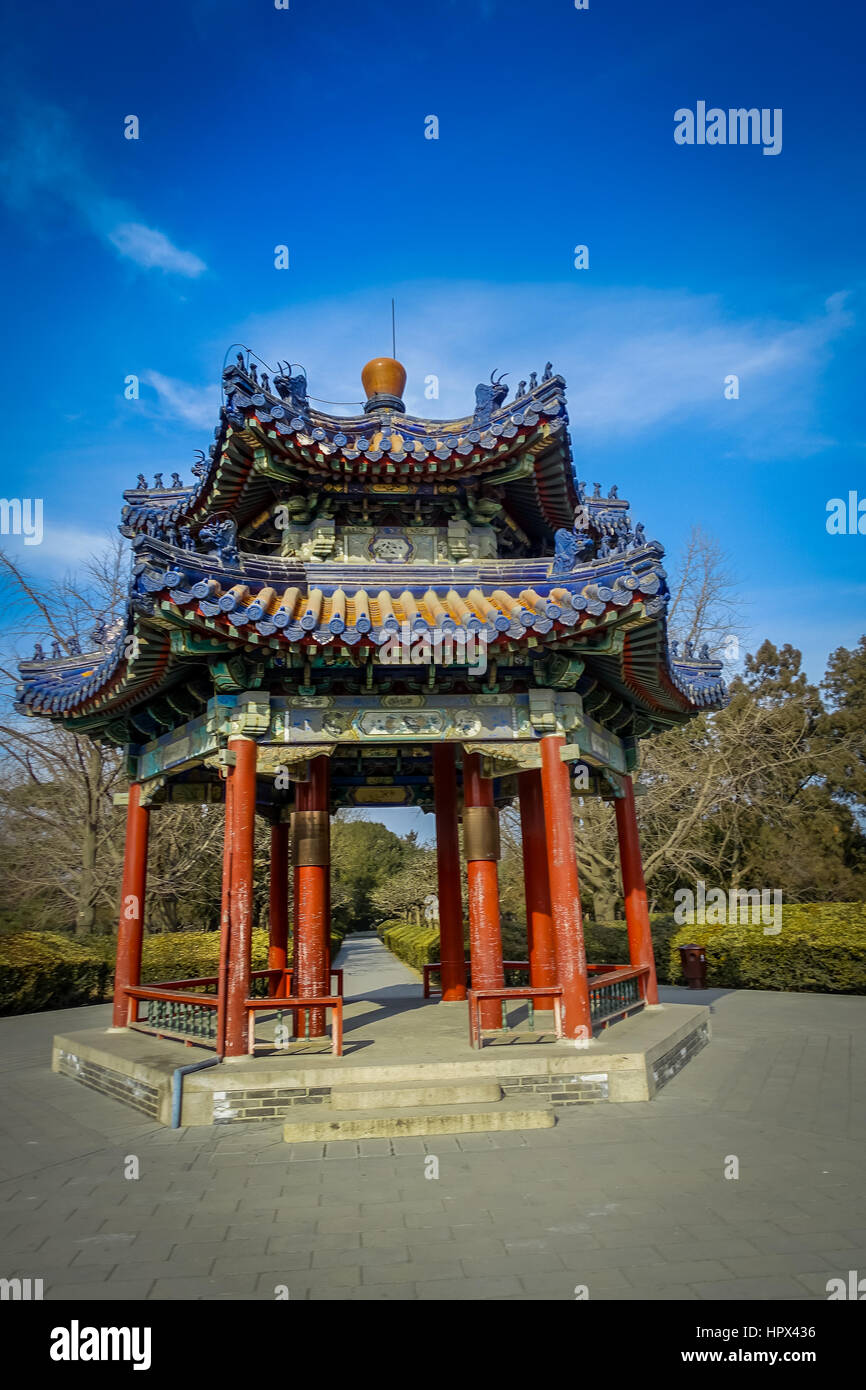 BEIJING, CHINA - 29 JANUARY, 2017: Spectacular ancient pavilion style ...