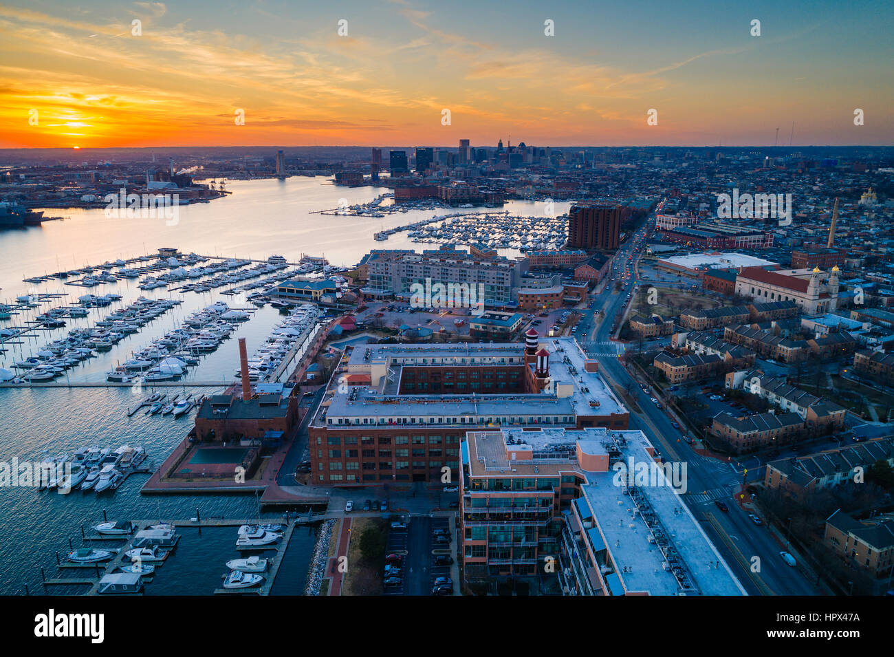 Baltimore canton waterfront sunset hi-res stock photography and images ...