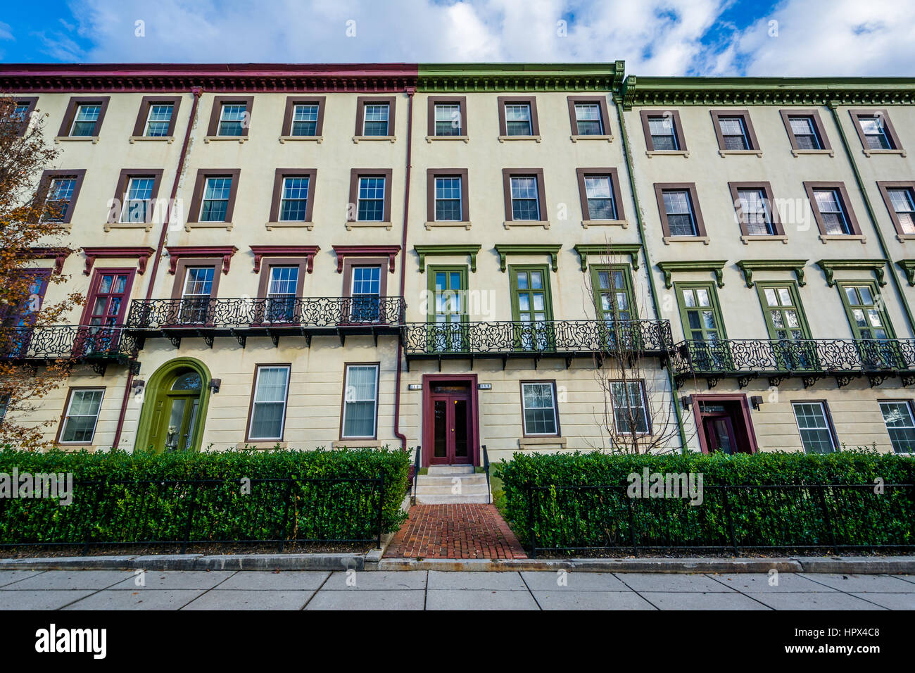 Rowhouses at Franklin Square , in Baltimore, Maryland Stock Photo - Alamy